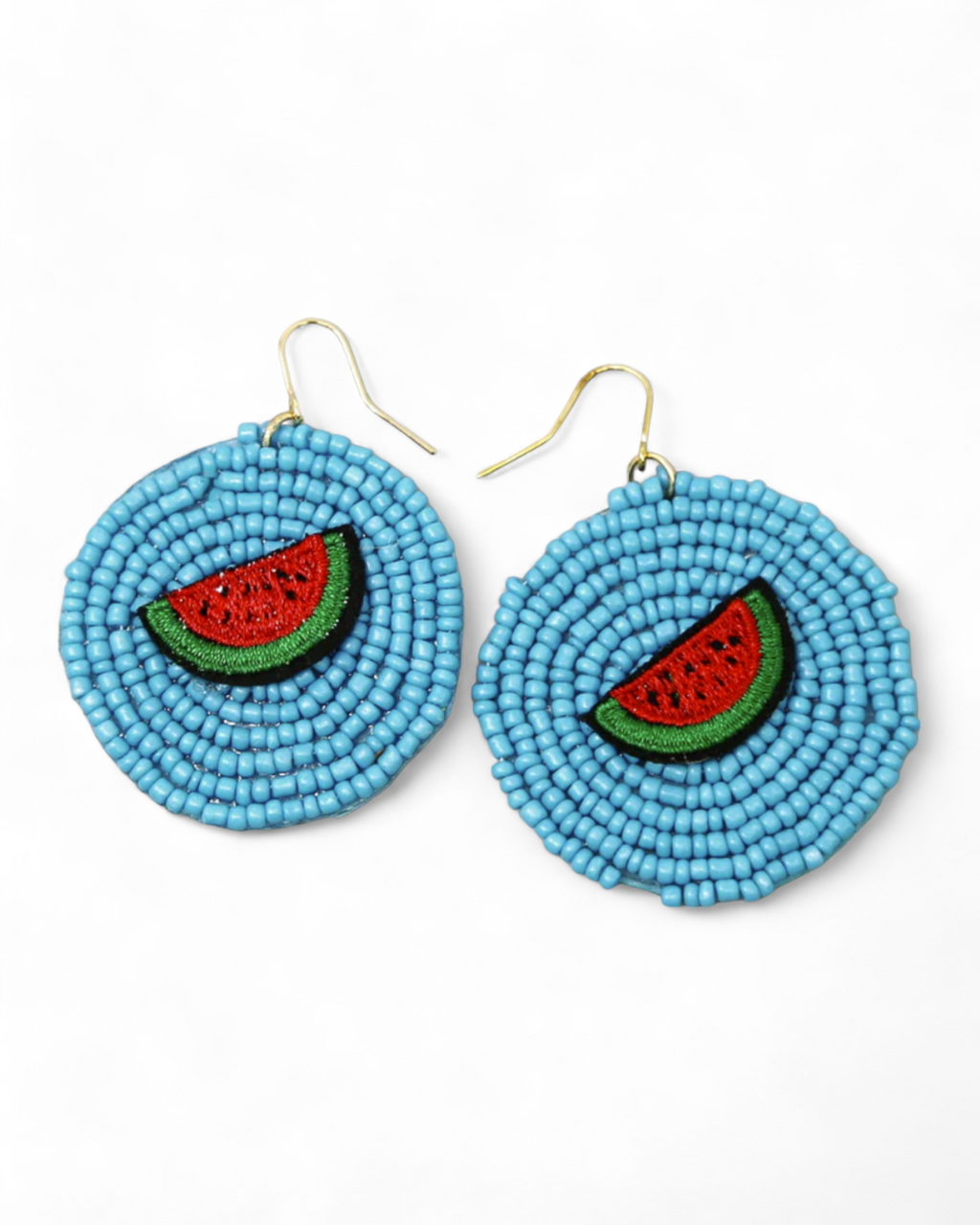 Watermelon Beaded Disc Earrings – Taconi Boutique